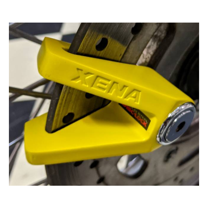Zámek na kotoučovou brzdu XENA X2 žlutý | Motozem.cz